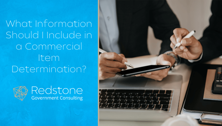 What Information Should I Include in a Commercial Item Determination?