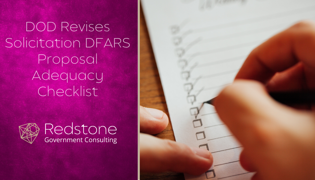 DOD Revises Solicitation DFARS Proposal Adequacy Checklist